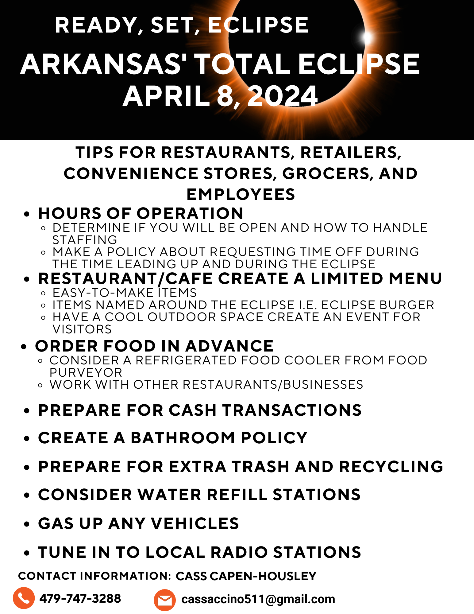 2024 Eclipse Planning Resources for Businesses & Communities